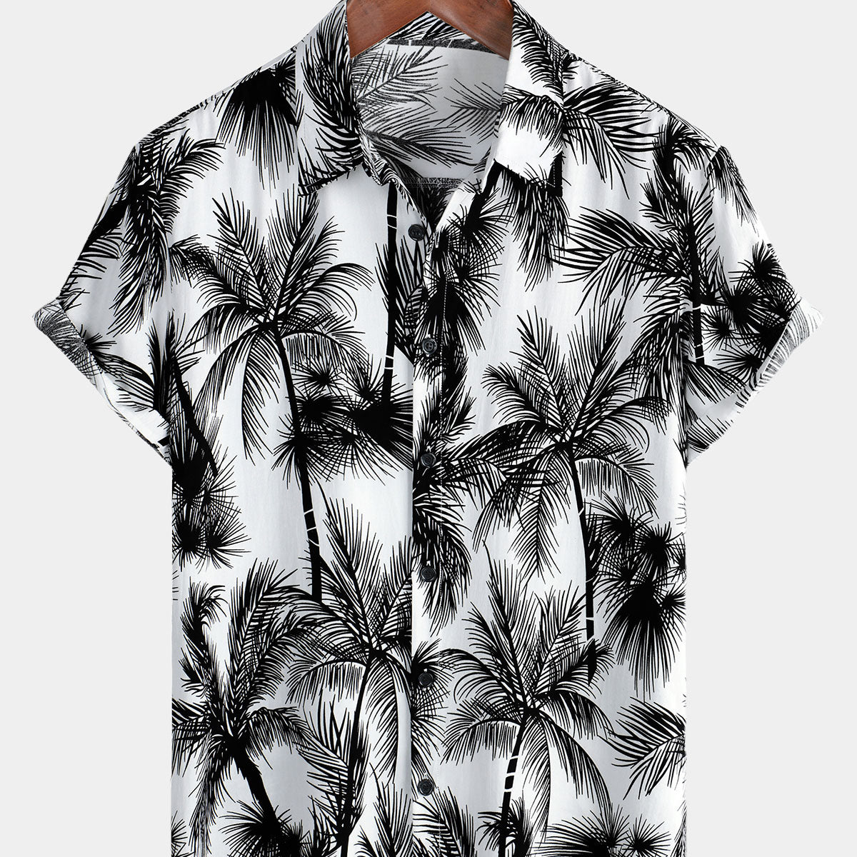 Men's Tropical Palm Tree Button Up Hawaiian Short Sleeve Shirt – Atlanl