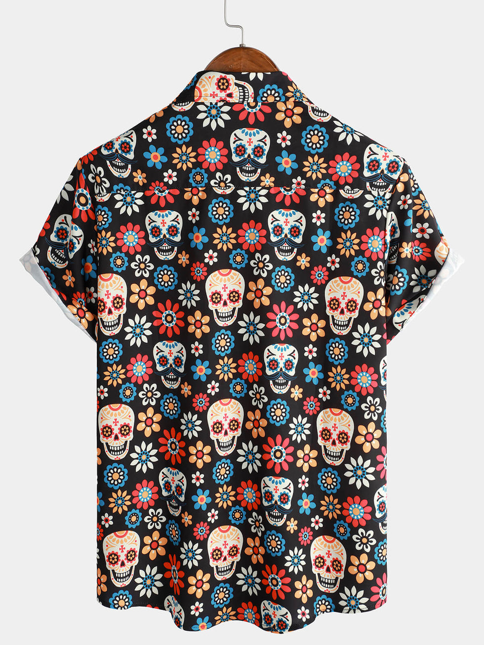 Men's Sugar Skull Punk Rock Holiday Cool Beach Short Sleeve Summer Shi – Atlanl