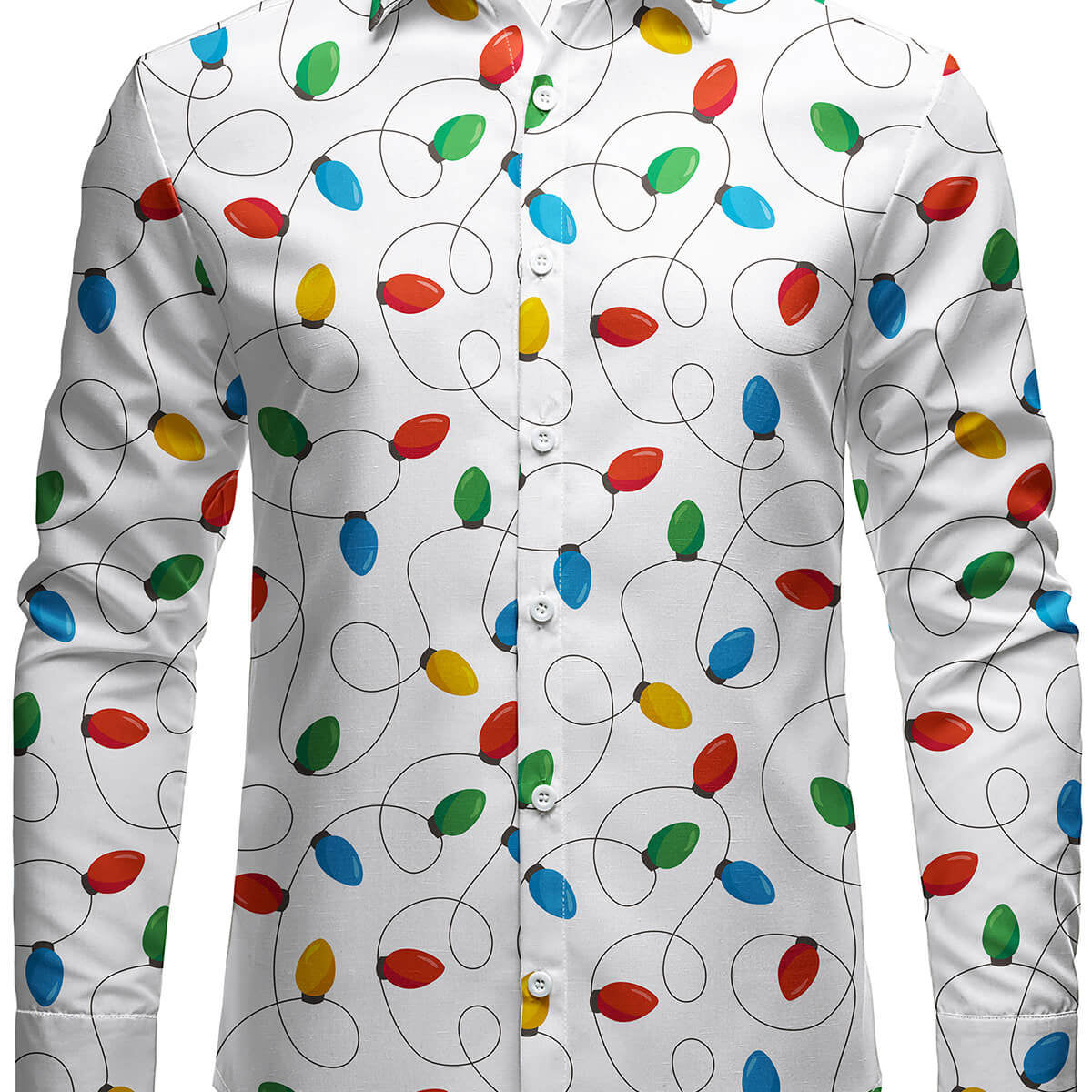 Men's Christmas Long Sleeve Xmas Fairy Lights Shirt – Atlanl