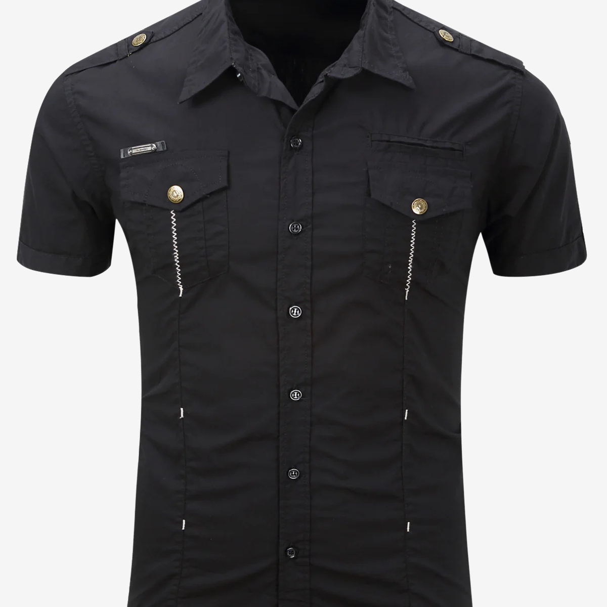 Men's Outdoor Casual Cotton Pocket Short Sleeve Shirt – Atlanl