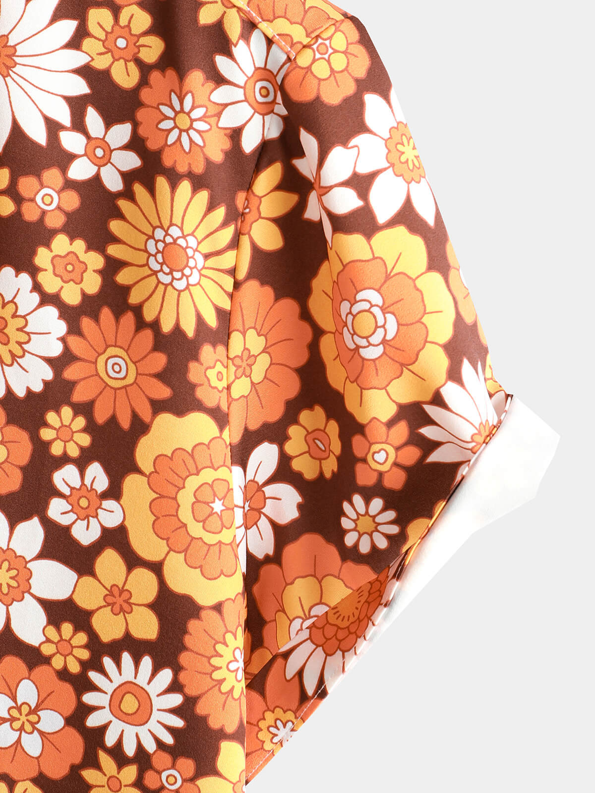 Men's Floral Vintage Flower Button Up 70s Themed Disco Party Short Sle ...