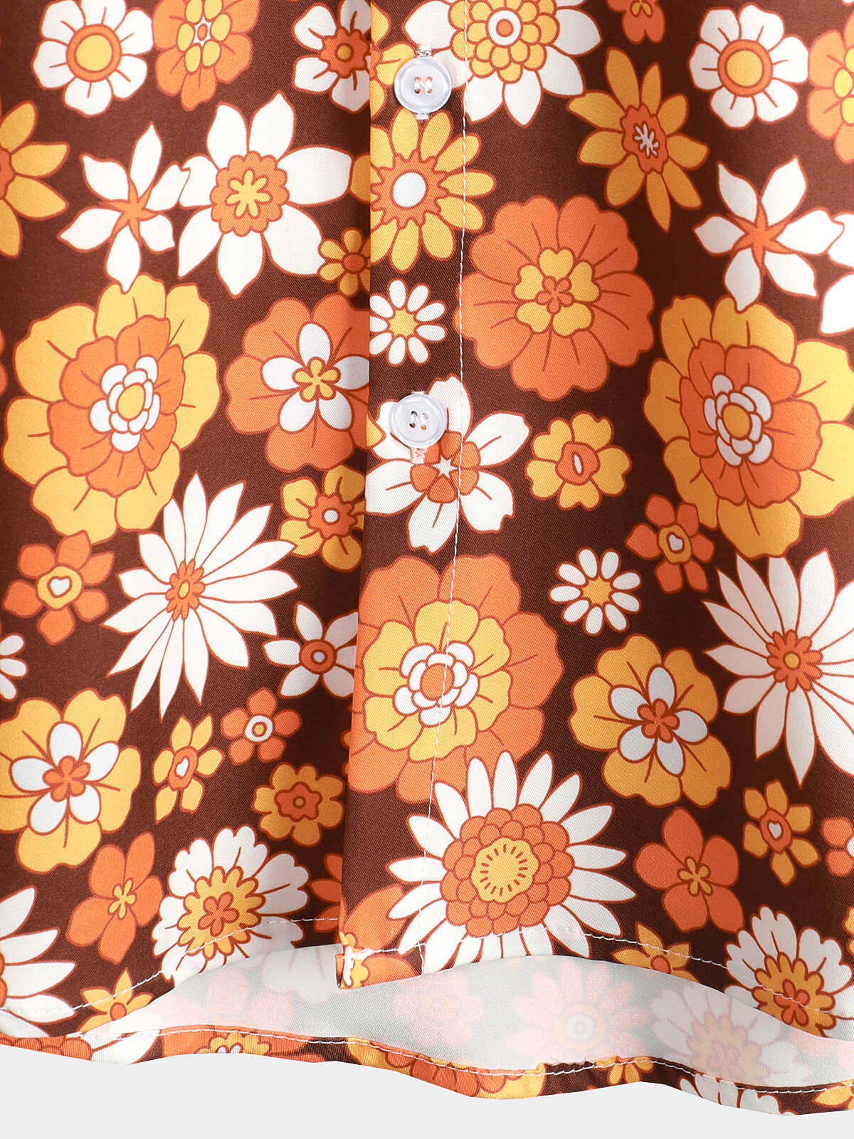 Men's Floral Vintage Flower Button Up 70s Themed Disco Party Short Sle ...