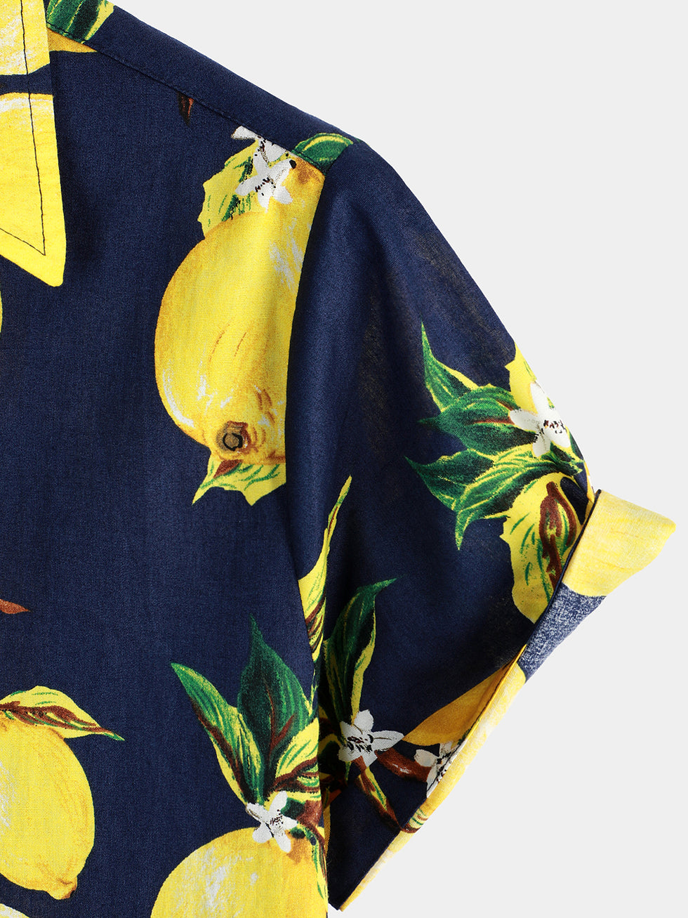 Men's Tropical Yellow Lemon Print Hawaiian Short Sleeve Shirt – Atlanl